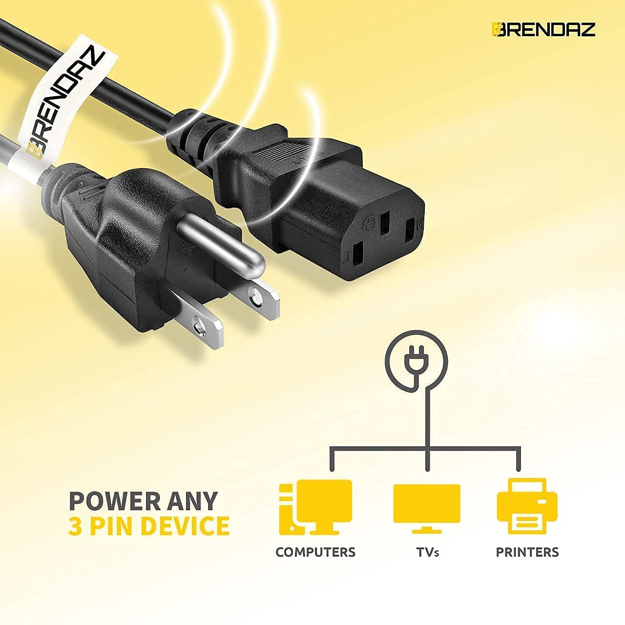 BRENDAZ Compatible Bose S1 Pro Power Cord - Replacement 3-Prong Power ...