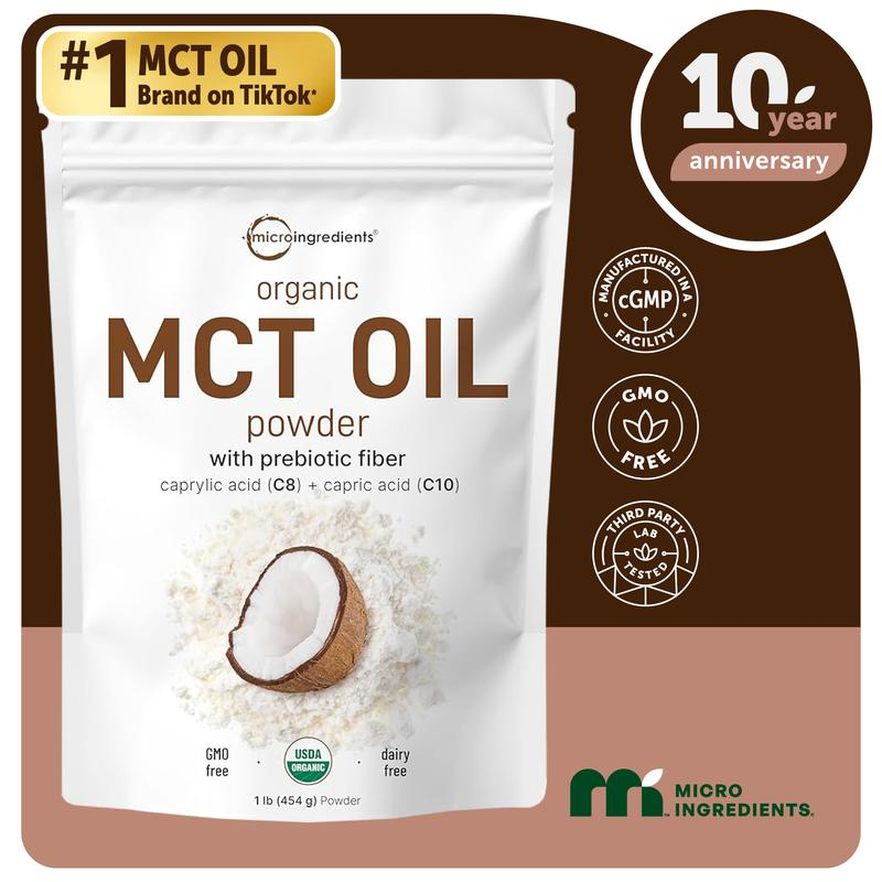 Micro Ingredients Organic MCT Oil Powder 1 Pound - Psalmonica