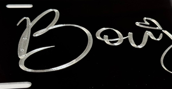 Boujee Car Tag Diamond Etched Engraved Vanity Front License Plate