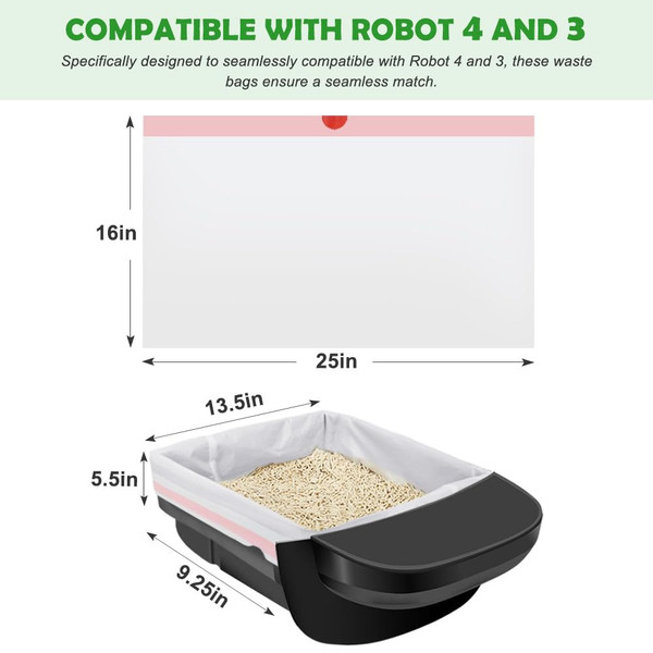 SZEE 120 Pack Automatic Litter Box Waste Bags, Drawstring Litter Box Liners