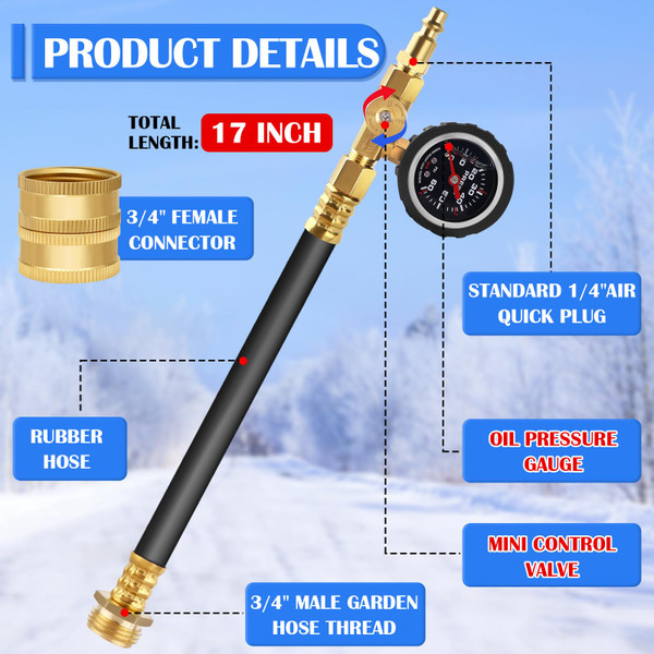 Boltigen Upgraded RV Winterizing Kit, 17'' RV Winterizing Hose with Oil ...