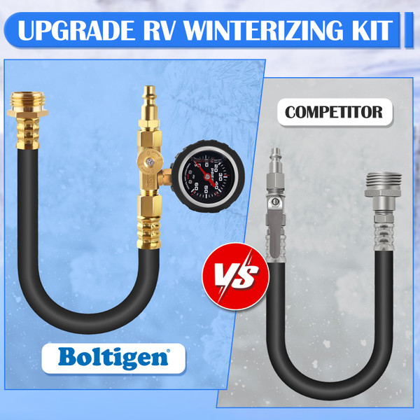 Boltigen Upgraded RV Winterizing Kit, 17'' RV Winterizing Hose with Oil ...