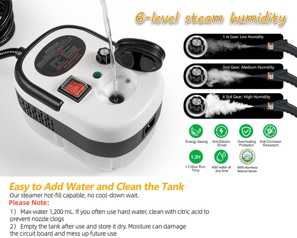 Foandbevi 7 in 1 Steam Cleaner 2500W High Pressure Steamer for Cleaning ...