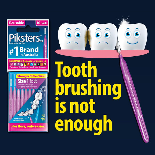 Piksters Interdental Brushes, 35 pk, Size 1, Interdental Tooth Brush ...