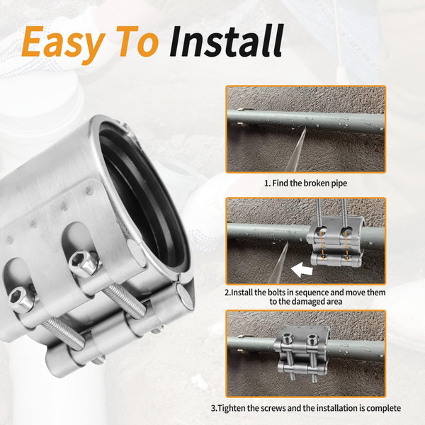 Pipe Repair Clamp Kit -1.85-2 Inch 47mm-51mm High Pressure Resistant ...
