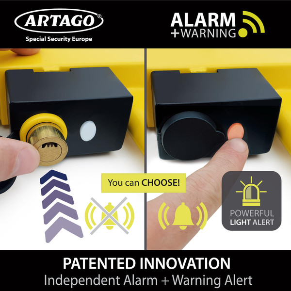 ARTAGO ART872 High-End Wheel Clamp Lock, 2in1 Without/with 120dB Alarm ...