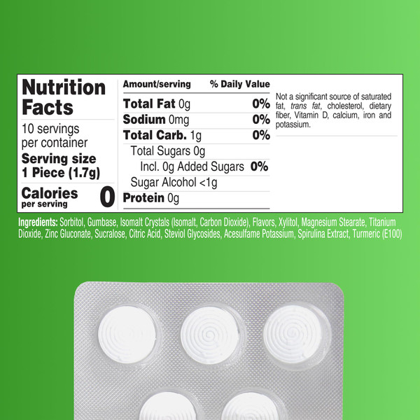 TheraBreath Fresh Breath Chewing Gum with ZINC, Citrus Mint Flavor, 10 ...