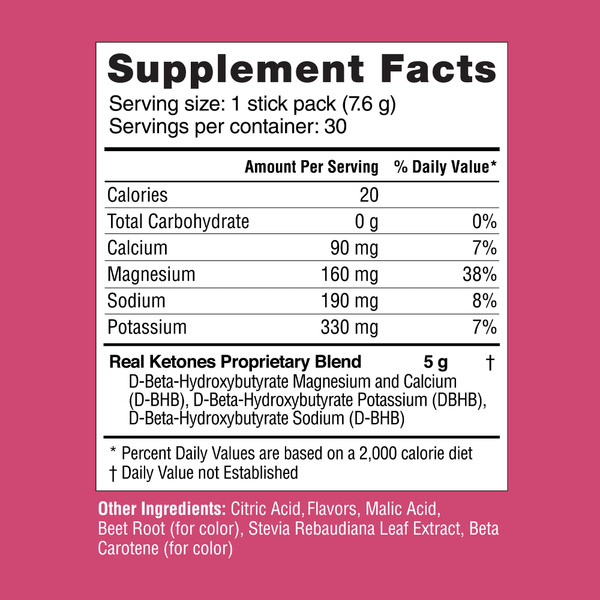 Real Ketones BHB Exogenous Ketones Drink Mix Packets | Electrolytes ...