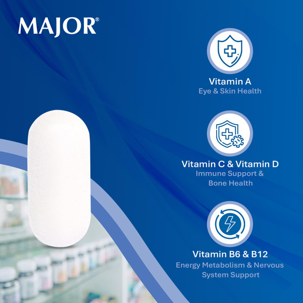 MAJOR Tab-A-Vite Multivitamin Tablets - Gluten-Free Multivitamin for ...
