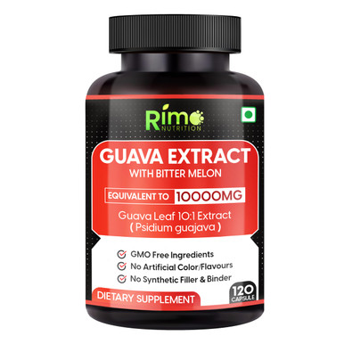 Rimo Nutrition Guava Leaf Extract with Bitter Melon 120 Veg Capsules ...