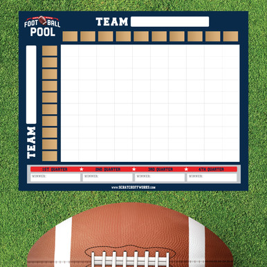 Football Squares Board 100 (10 Cards/Pack) - Superbowl Pool Cards ...