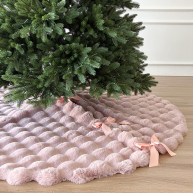 Starry Dynamo 60-Inch Puff Quilt Faux Fur Christmas Tree Skirt, Soft ...