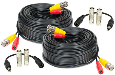 Amcrest 2-Pack 60 Feet Pre-Made All-in-One Siamese BNC Video and Power ...