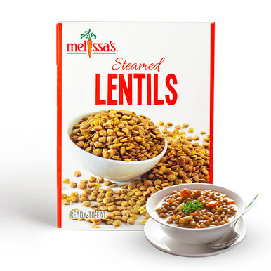 Melissa's Steamed Lentils, Pre-Cooked and Ready to Eat Lentils, Non-GMO ...