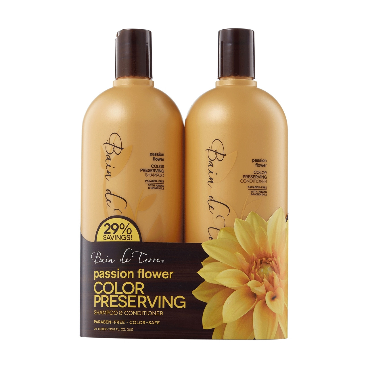 PASSION FLOWER COLOR PRESERVING COMBO SHAMPOO + CONDITIONER 33.8 FL OZ ...