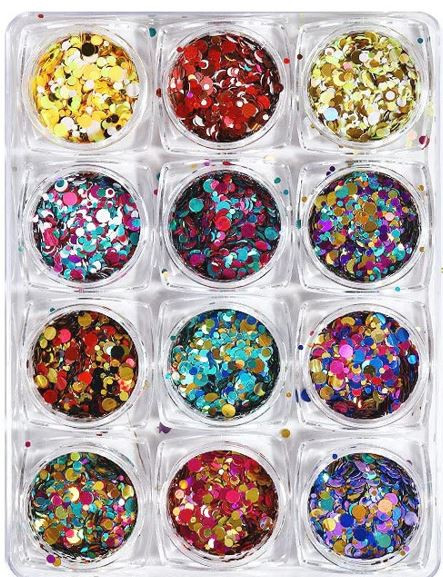 CONFETTI REDONDO COLOR ASSORTED PK12 - La Española Beauty Store