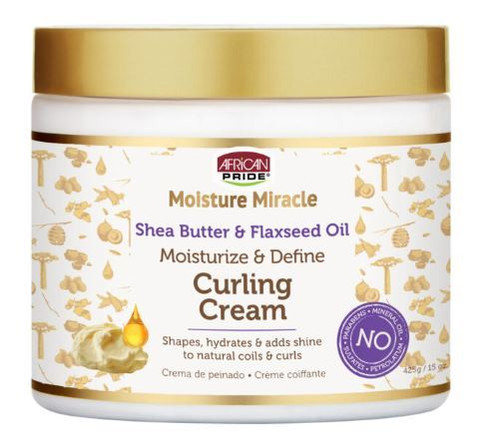 AFRICAN PRIDE SHEA BUTTER & FLAXSEED OIL MOISTURIZE CURLING CREAM 12OZ ...