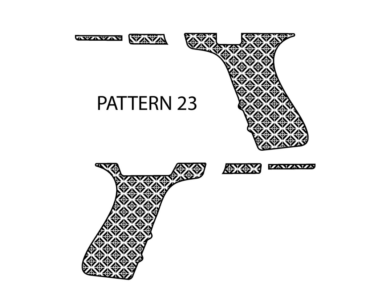 Laser Engraving Stippling Template for Glock 19 Frame Pattern 23 Left Right