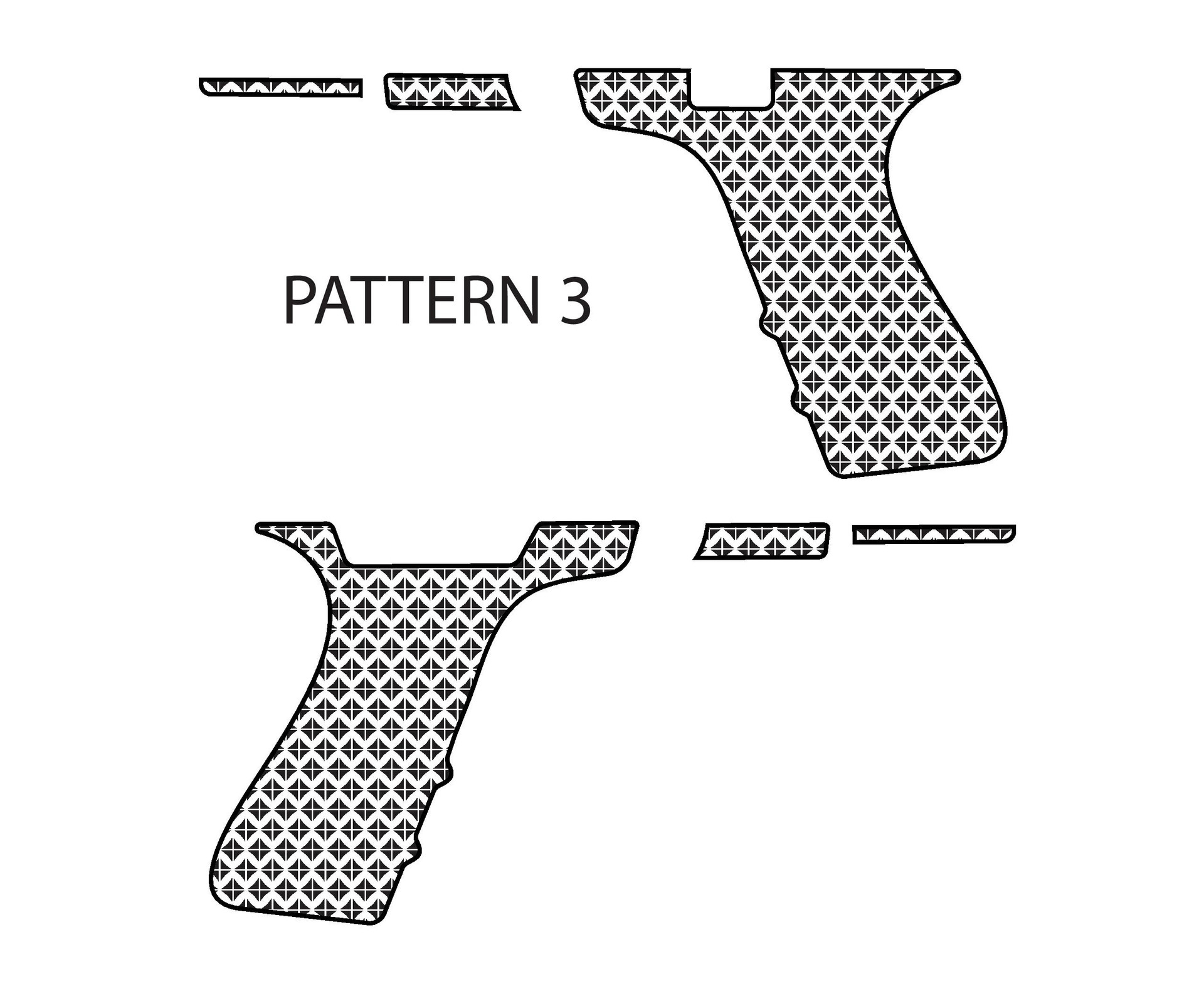 Laser Engraving Stippling Template for Glock 19 Frame Pattern 10 Left Right