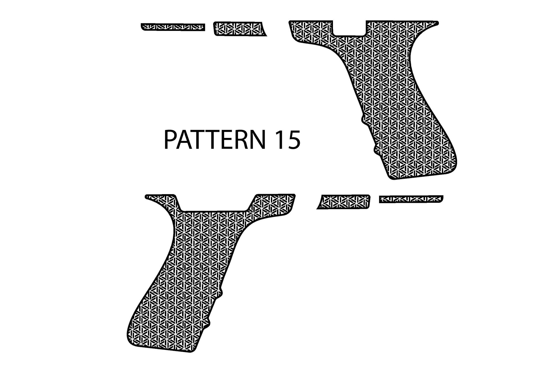 Laser Engraving Stippling Template for Glock 19 Frame Pattern 10 Left Right