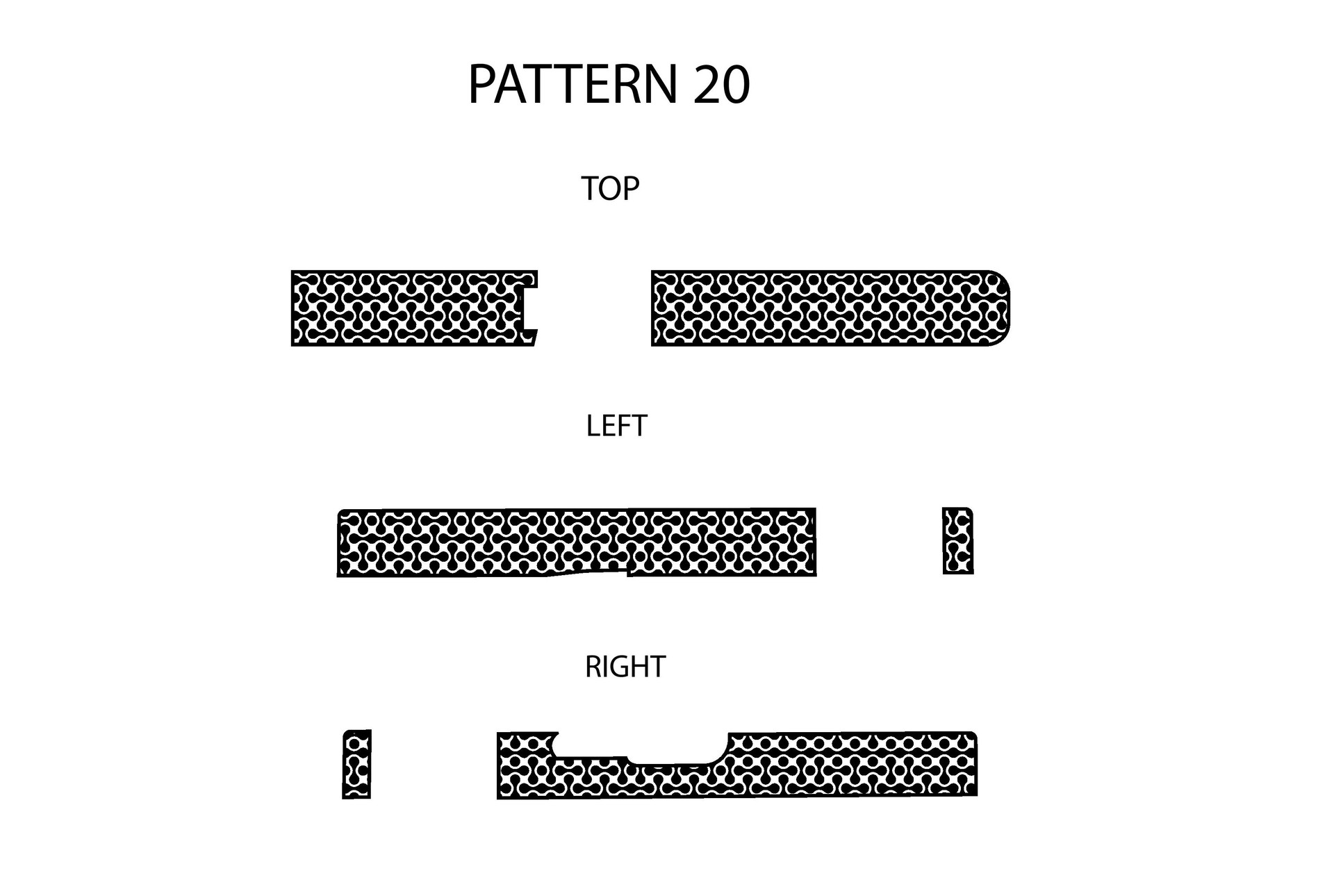 Laser Engraving Stippling Template For Glock 19 Frame Pattern 10 Left Right