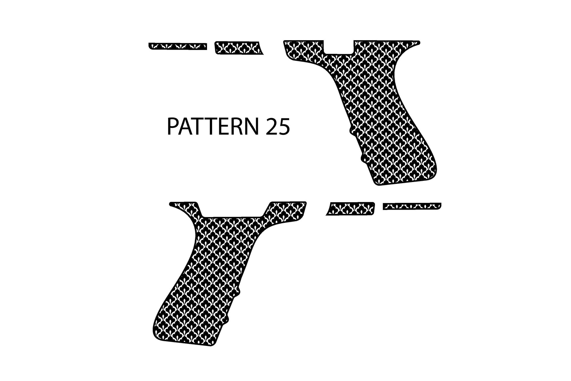 Laser Engraving Stippling Template for Glock 19 Frame Pattern 25 Left Right
