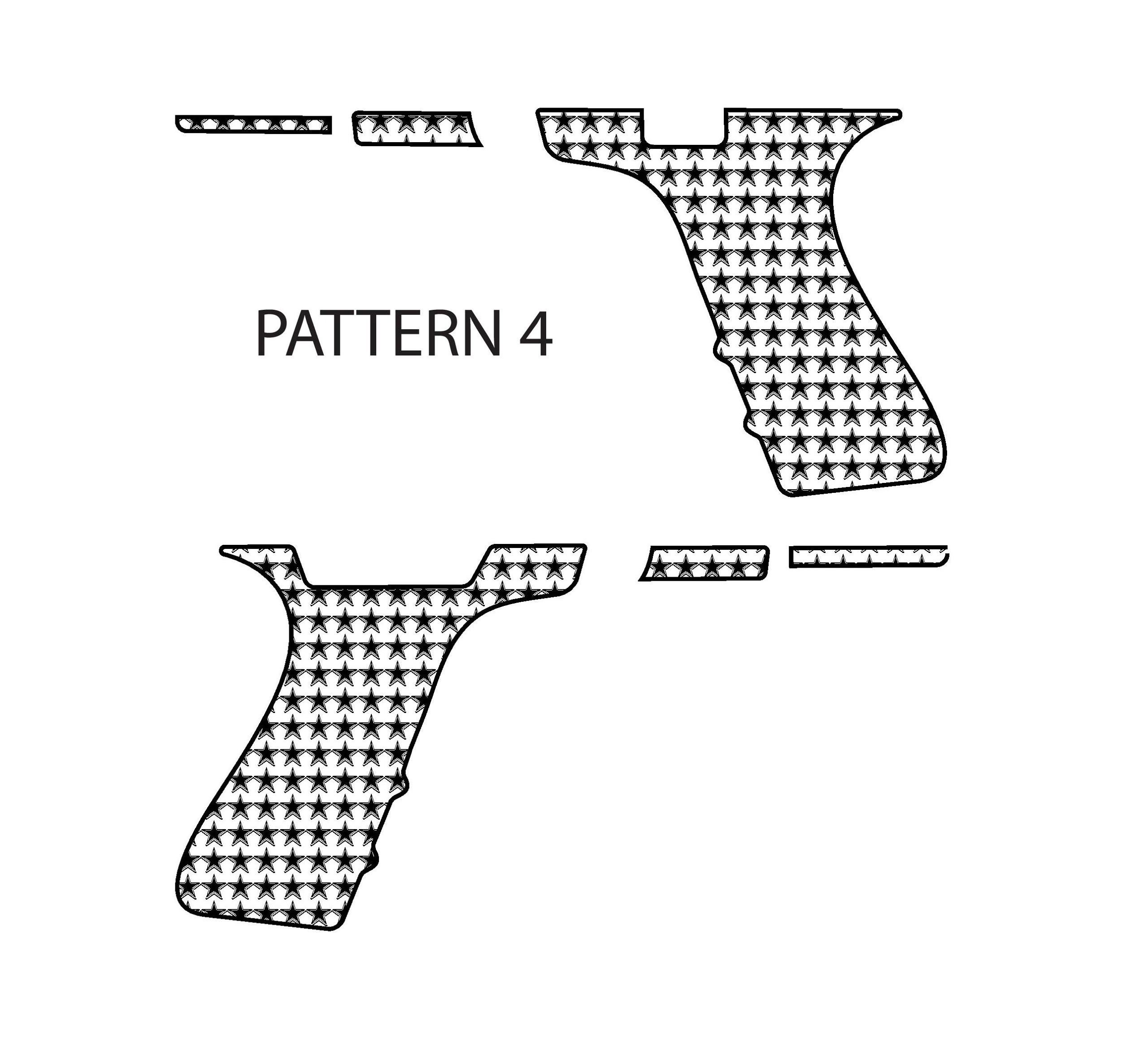 Laser Engraving Stippling Template For Glock 19 Frame Pattern 10 Left Right