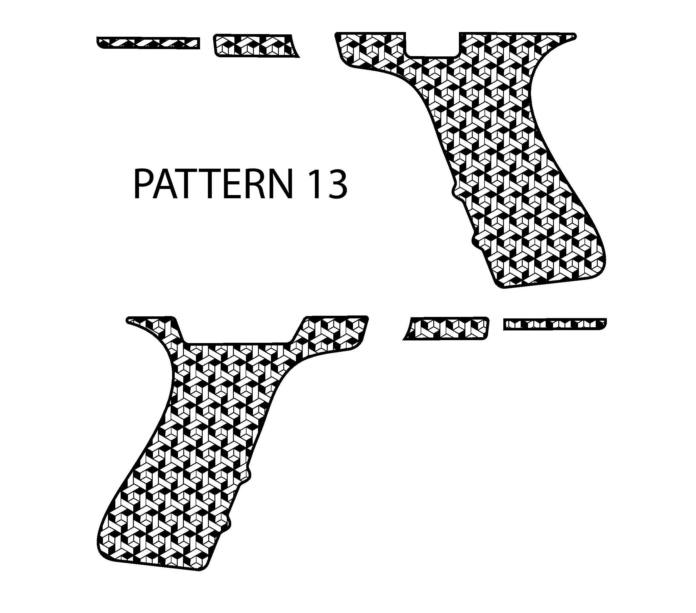 Laser Engraving Stippling Template for Glock 19 Frame Pattern 10 Left Right
