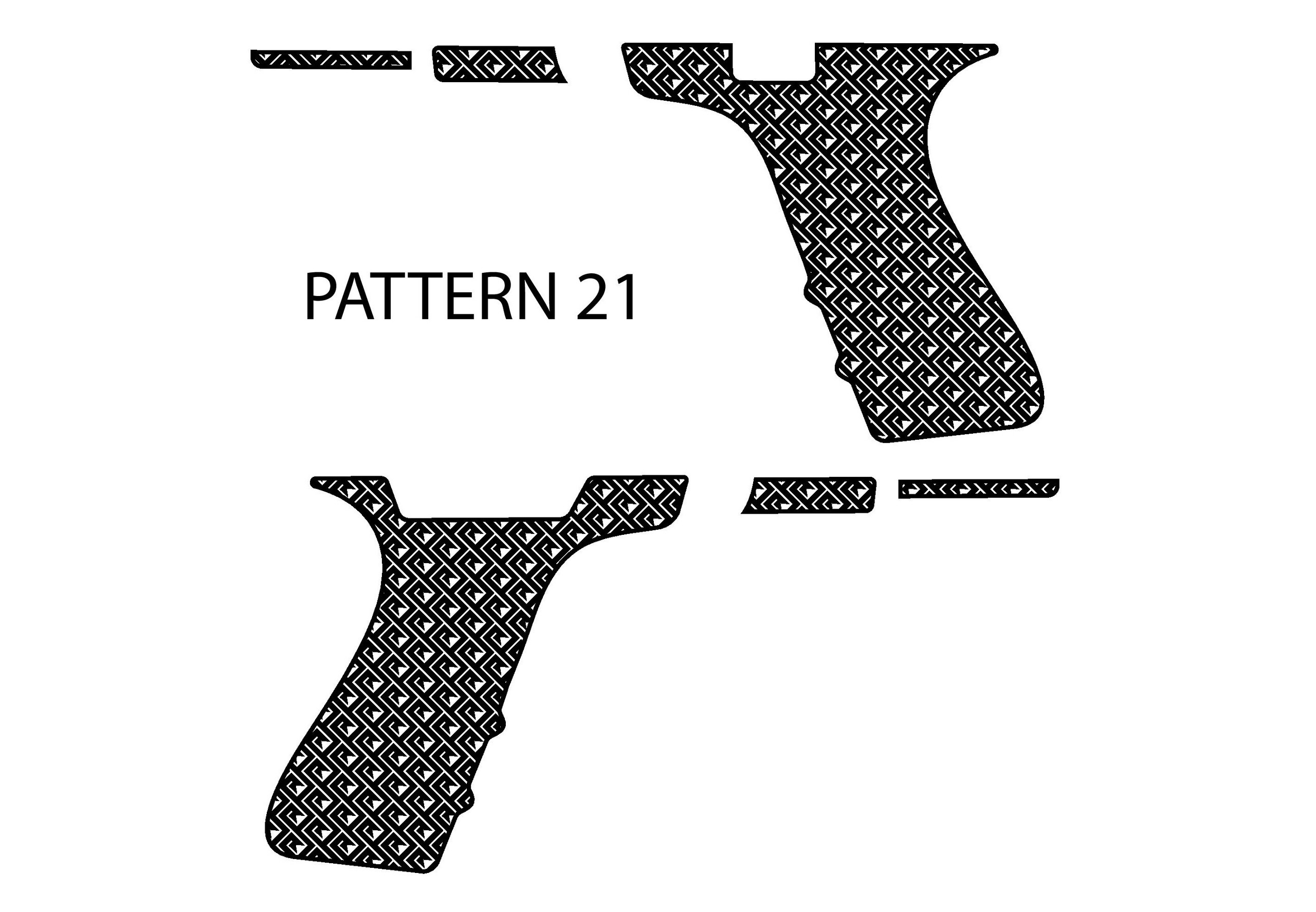 Laser Engraving Stippling Template for Glock 19- Frame Outline Only
