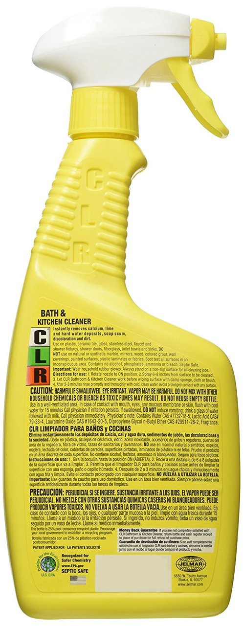 Jelmar PB-BK-2000 CLR Fresh Scent Bath and Kitchen Cleaner, 26 oz ...
