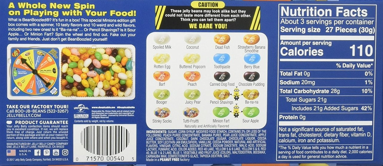 Jelly Belly New Bean Boozled Minion Edition with Spinner Wheel Game 3.5 ...
