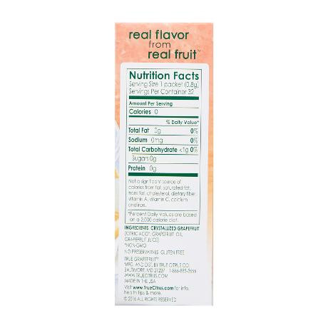 True Citrus True Grapefruit Crystallized Grapefruit 32 packets (3 boxes ...