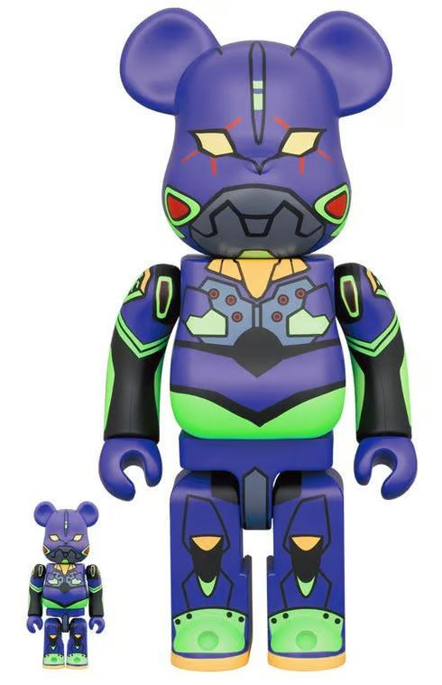 Medicom Toy Be@rbrick Evangelion Eva01 (New Paint Ver.) 100% & 400% ...