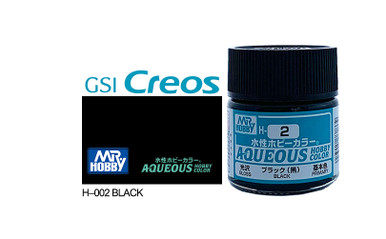 Mr Hobby Aqueous H002 Gloss Black 10ml - Vagabond Games & Collectables