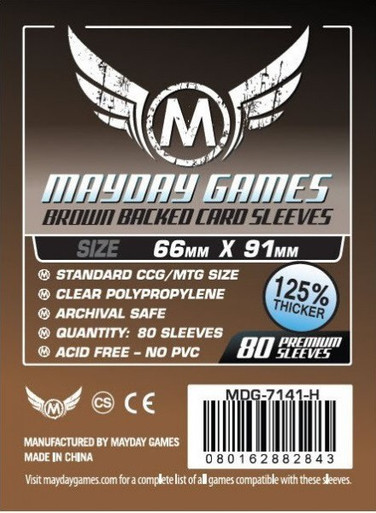 Mayday Card Game Sleeves Brown Backed (80) 66mm x 91mm - Vagabond Games ...