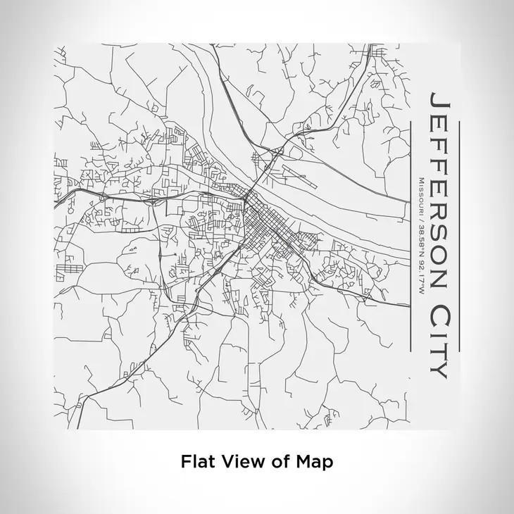 Jefferson City Map Tumbler in Matte White | SHSMO