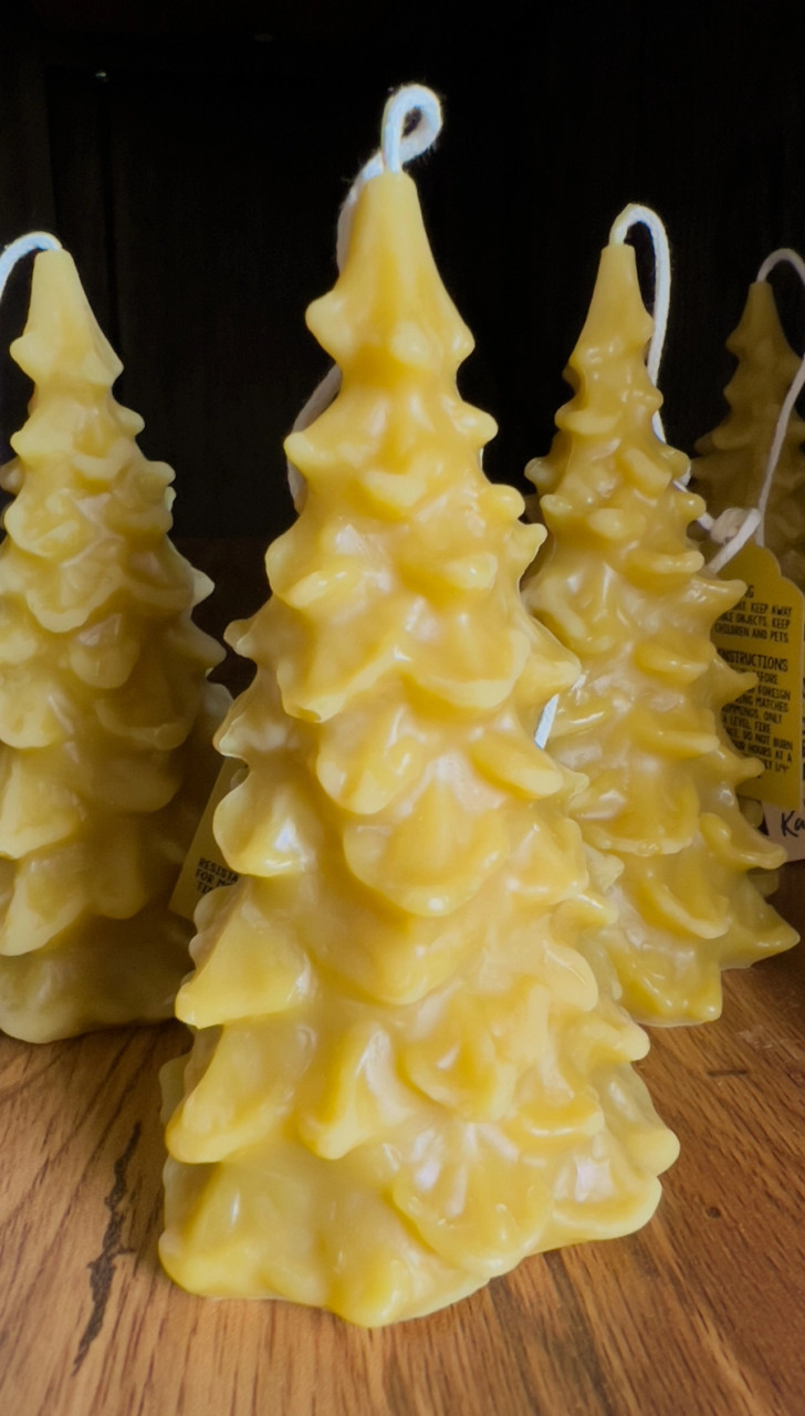 Christmas Tree 100% Beeswax Candle by Messner Bee Farm