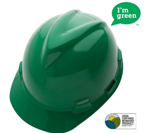 MSA V-Gard Green Safety Helmet - Full Brim Hat & Cap Style - PrimeHub