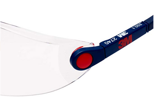 3M 2740/2741 Safety Eyeglass Sporty Blue Frame- Anti Scratch, Anti Fog ...