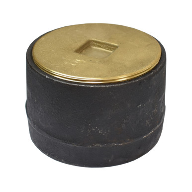 6" Cast Iron Cleanout w/ 5" Countersunk Brass Plug | Hempel Pipe & Supply