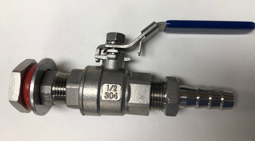 1/2" Weldless Stainless Steel Ball Valve and Bulkhead