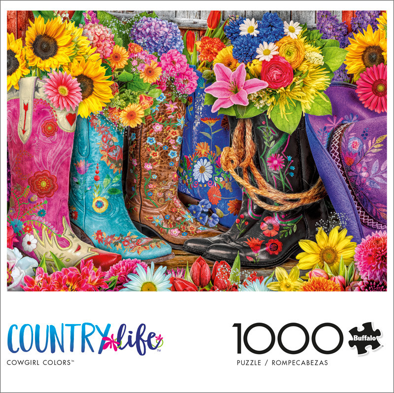 Jigsaw Puzzle Country Life Cowgirl Colors 1000 Piece Jigsaw Puzzle