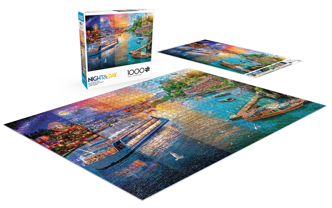 Night & Day: Day to Night Canal 1000 Piece Puzzle