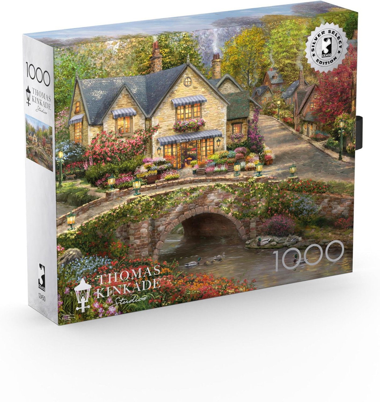 Ceaco Puzzle: Summer in Cobblestone Village 1000 Piece Puzzle (Silver ...