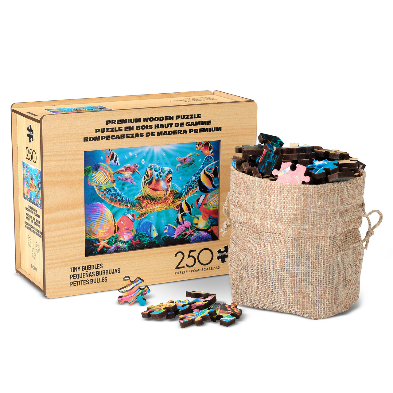 Wood Puzzle: Tiny Bubbles 250 Piece Puzzle