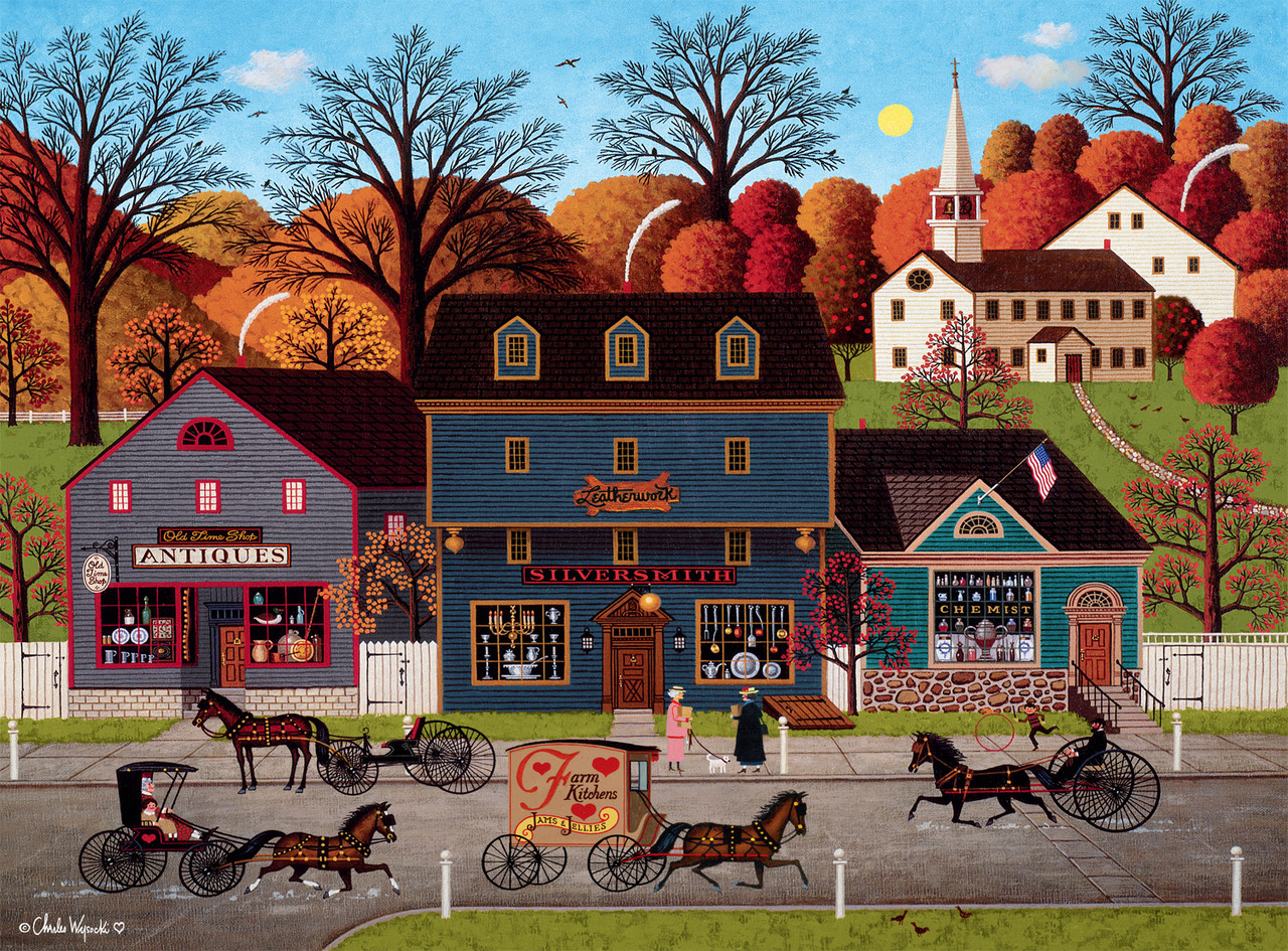 Charles Wysocki: Valley Farm Street 1000 Piece Puzzle
