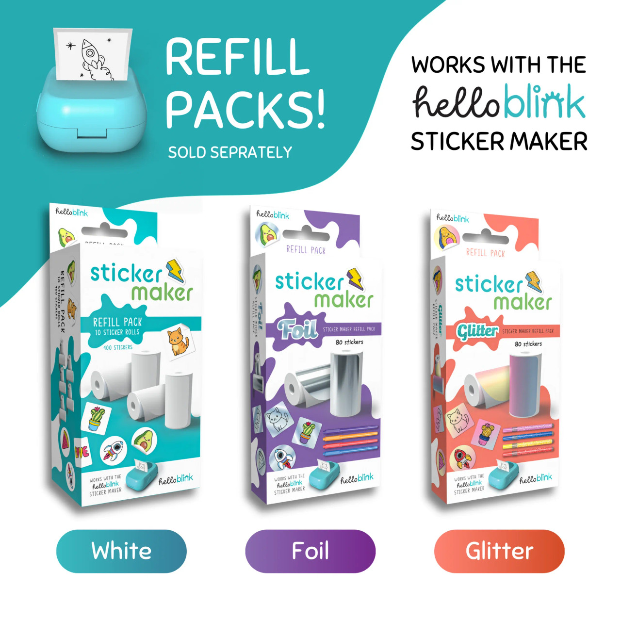 Hello Blink Sticker Maker – DIY Sticker Craft Kit for Kids Ages 8 and Up