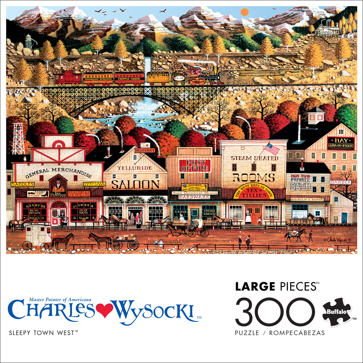 Charles Wysocki: Sleepy Town West 300 Piece Puzzle