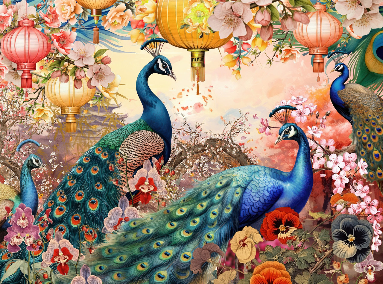 Gold Collection: Perfect Peacocks 500 Piece Puzzle