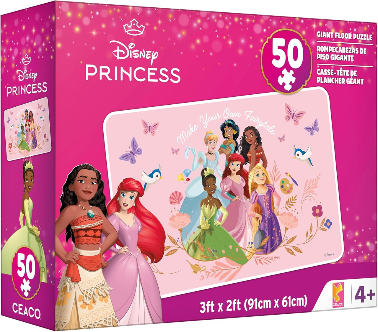 Ceaco: 50 Piece Giant Floor Puzzle - Disney Princess - Ages 4 and up ...